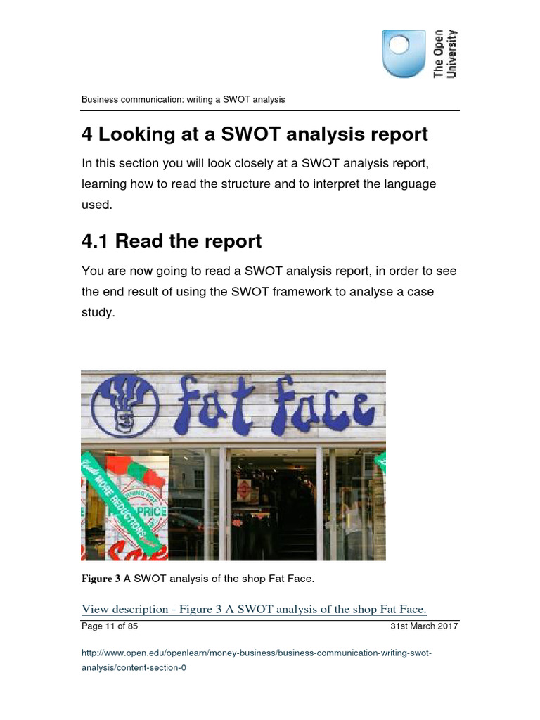 Lec 05 Looking at A SWOT Analysis Report | PDF | Swot Analysis | Brand