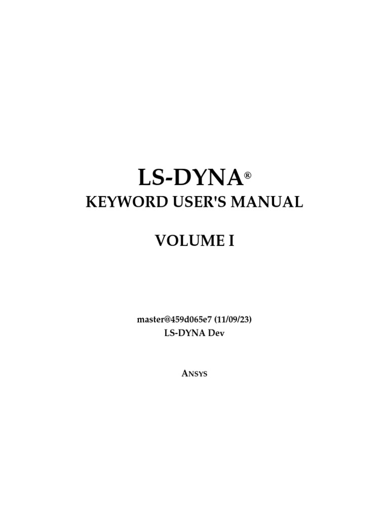 LS-DYNA Keyword Manual | PDF | Trademark | Copyright