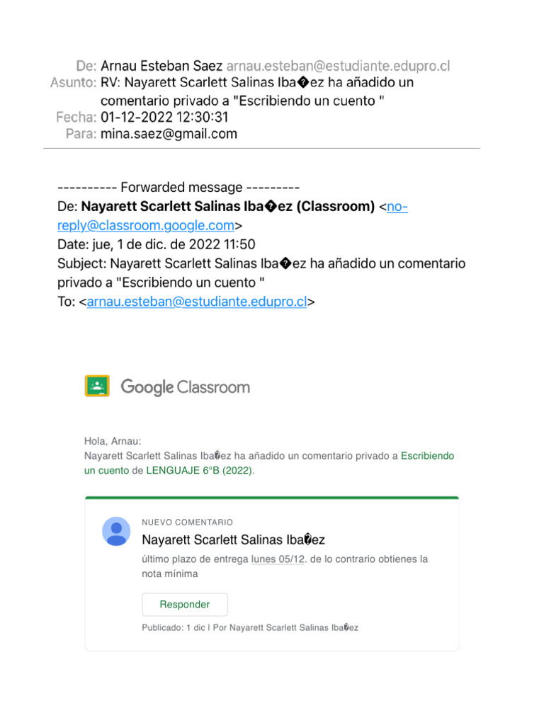 RV Nayarett Scarlett Salinas Iba ez ha añadido un comentario privado a Escribiendo un cuento | PDF