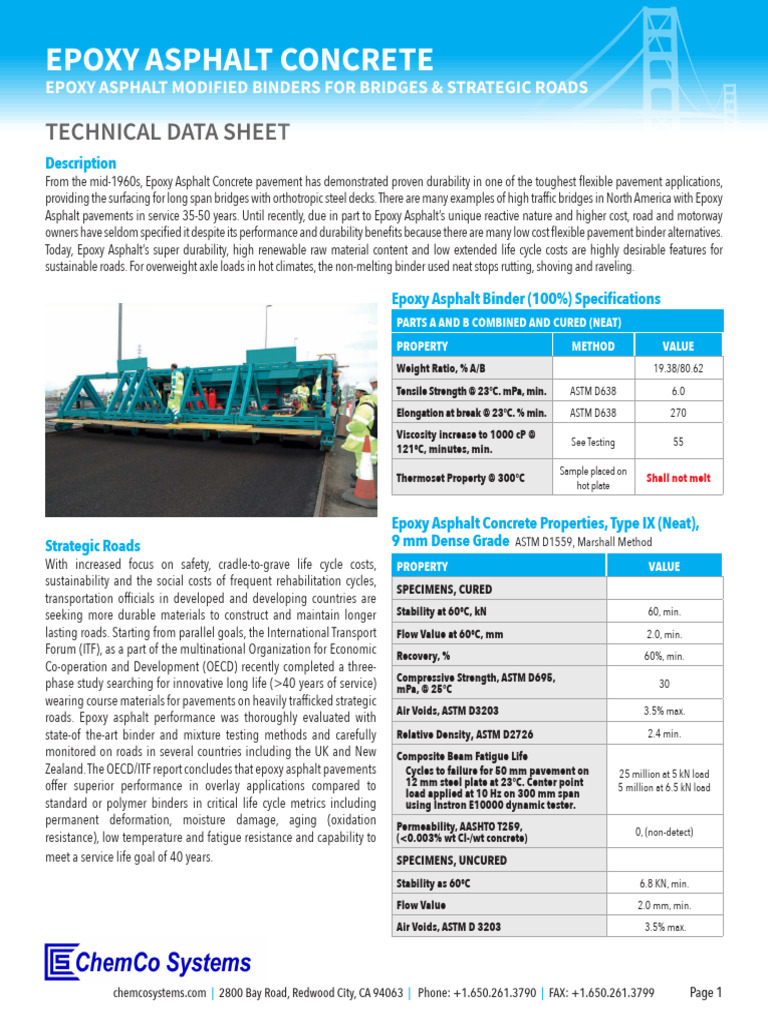 Epoxy Asphalt Concrete | PDF | Road Surface | Epoxy