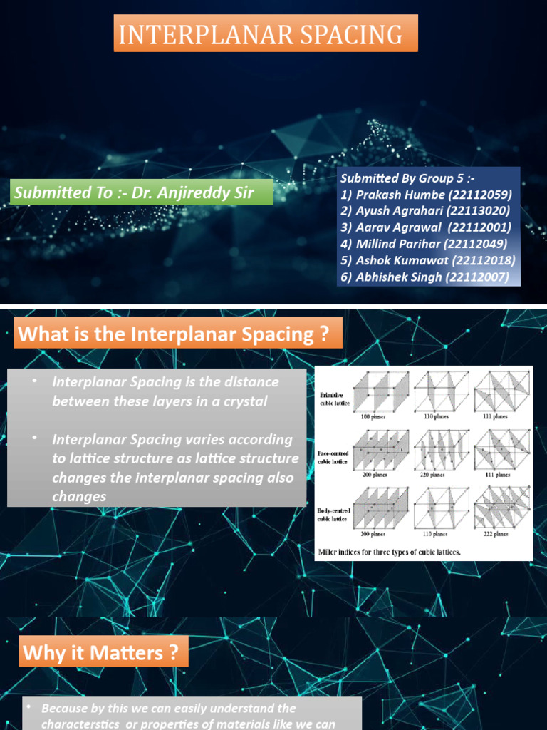 Interplanar Spacing Ppt-1 | Download Free PDF | X Ray Crystallography | Crystal