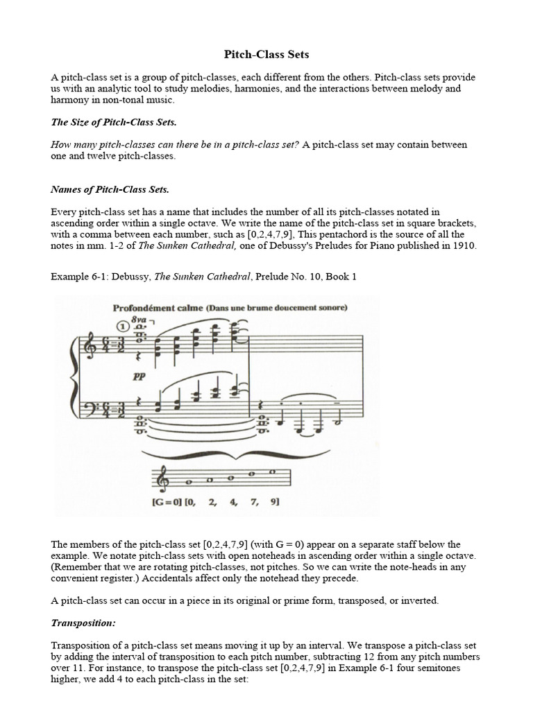 Pitch-Class Set | PDF | Interval (Music) | Music Theory