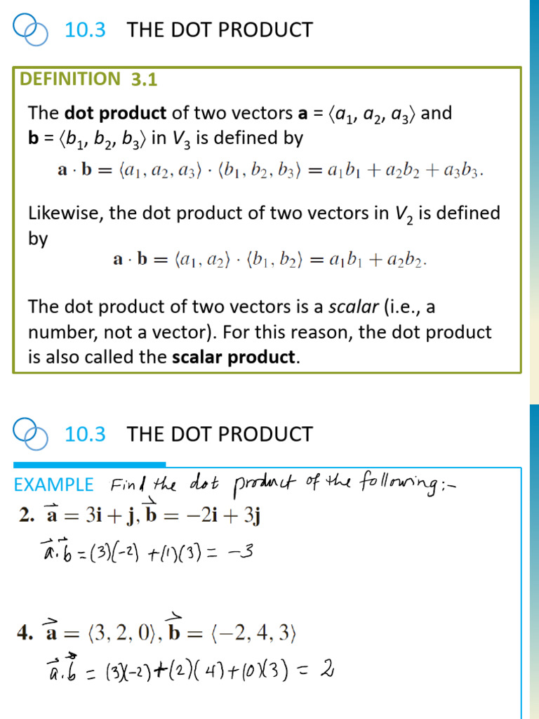 10.3-The Dot Product | PDF