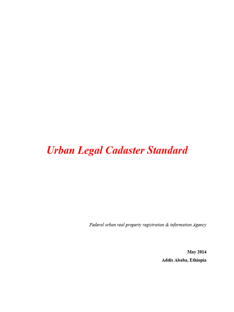 Urban Legal Cadaster Standard | PDF | Surveying | Geodesy