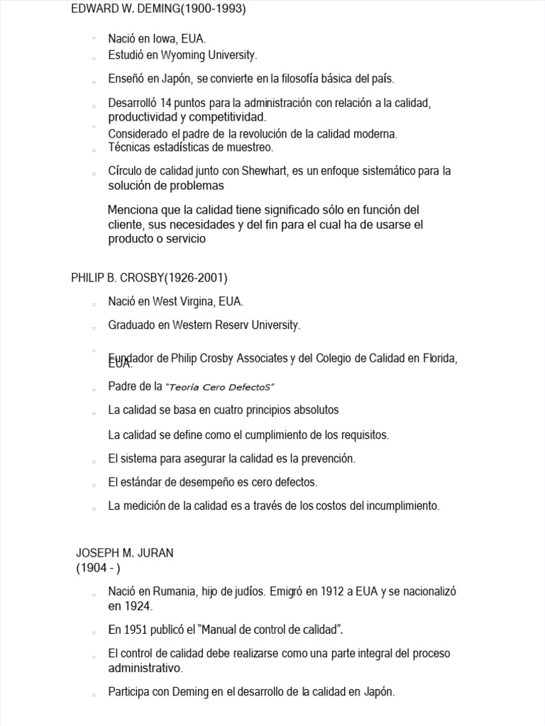 PDF 12 Filosofias de La Calidad - Compress | PDF | Calidad (comercial) | Business