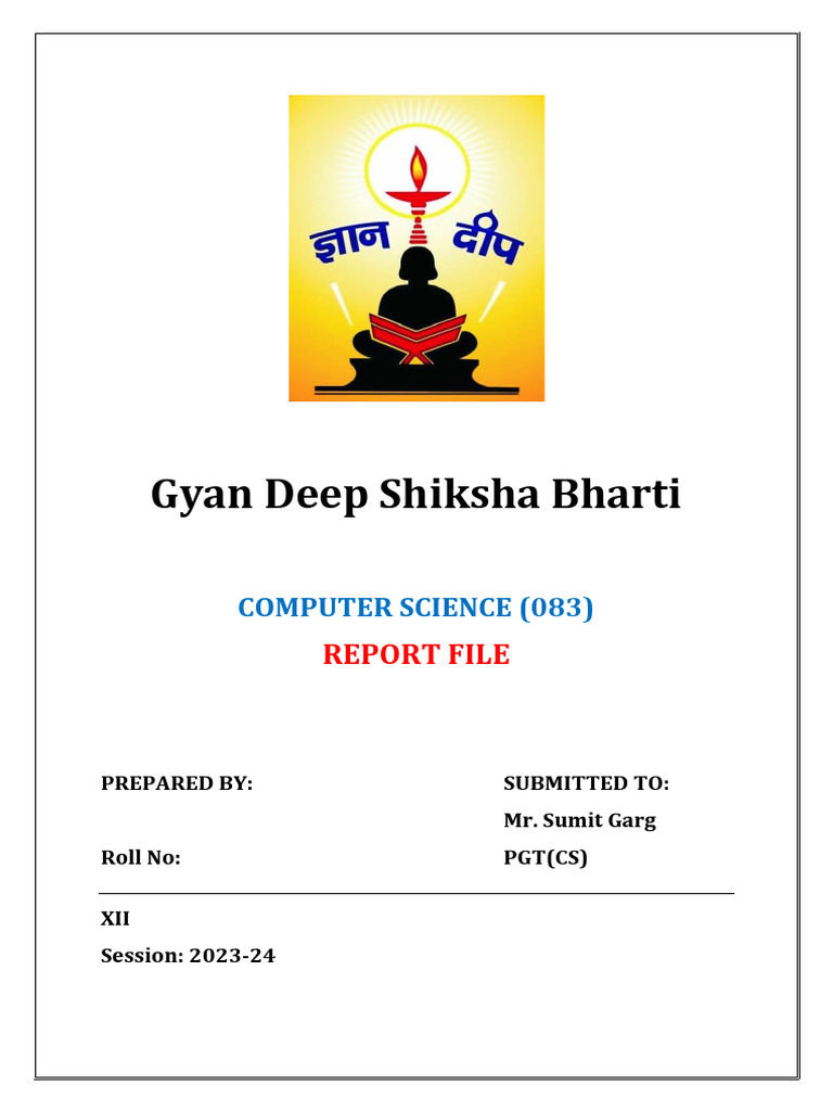 XII CS Report File | PDF | Computer Programming | Software Engineering
