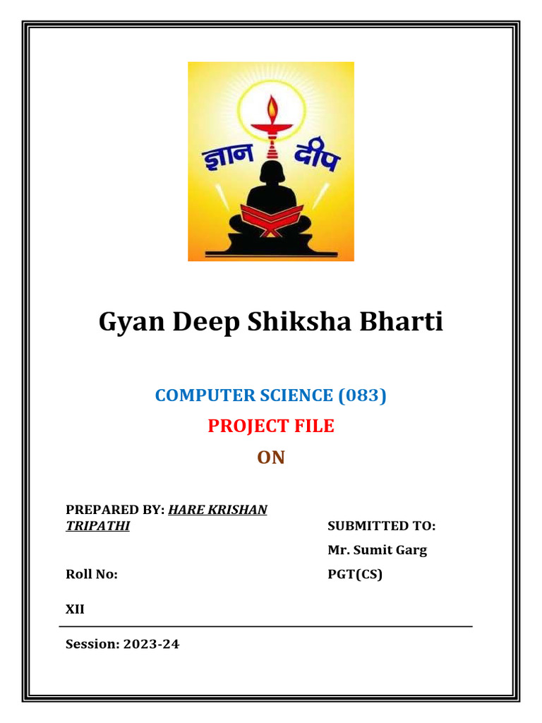 XII CS Project File | PDF | Databases | Python (Programming Language) XII CS Project File | PDF | Databases | Python (Programming Language)