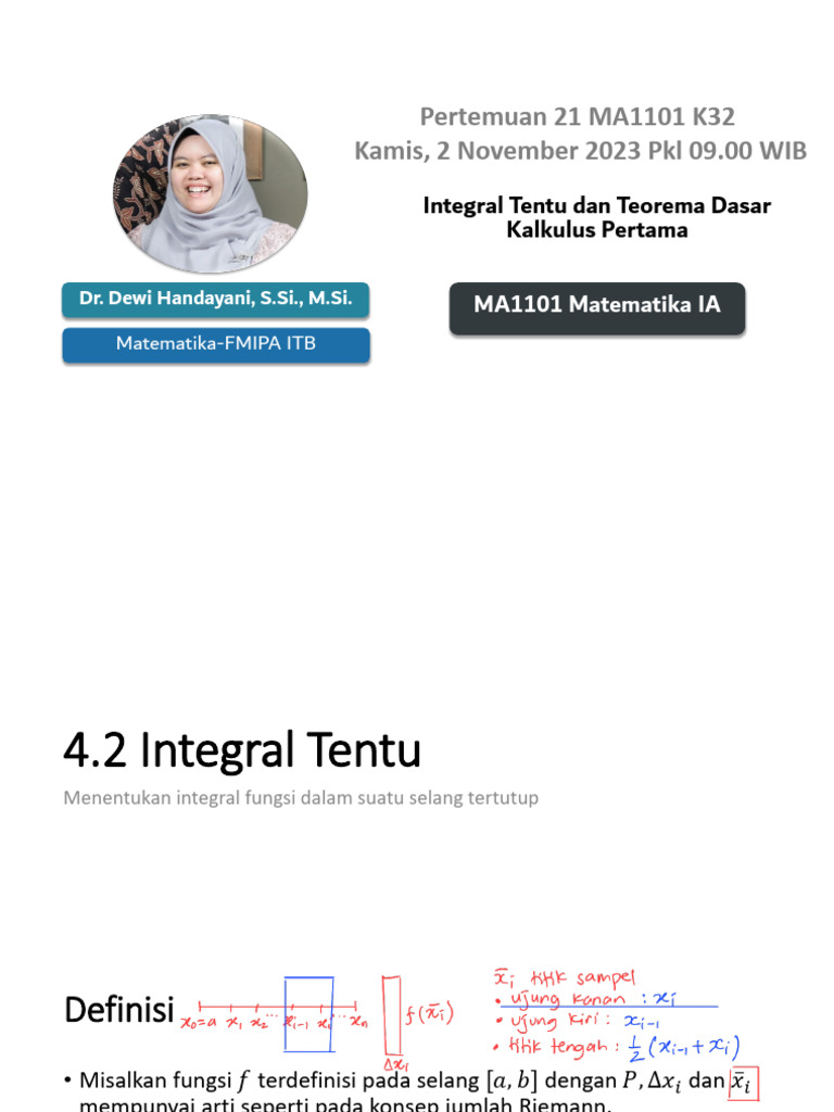 2023 Pertemuan 21 MA1101 K32 | PDF | Sains & Matematika
