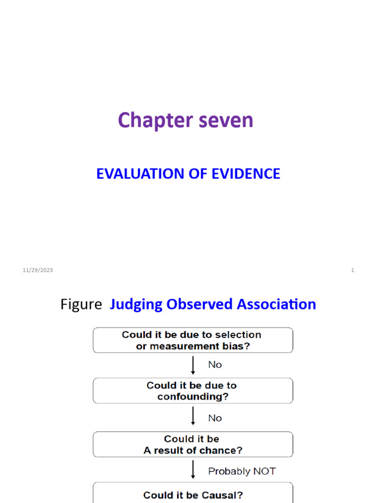 6-Evaluation of Evidence | PDF | Cohort Study | Confounding
