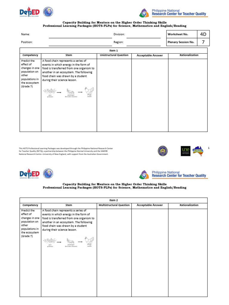 Worksheet 4D Science | PDF | Science, Technology, Engineering, And ...