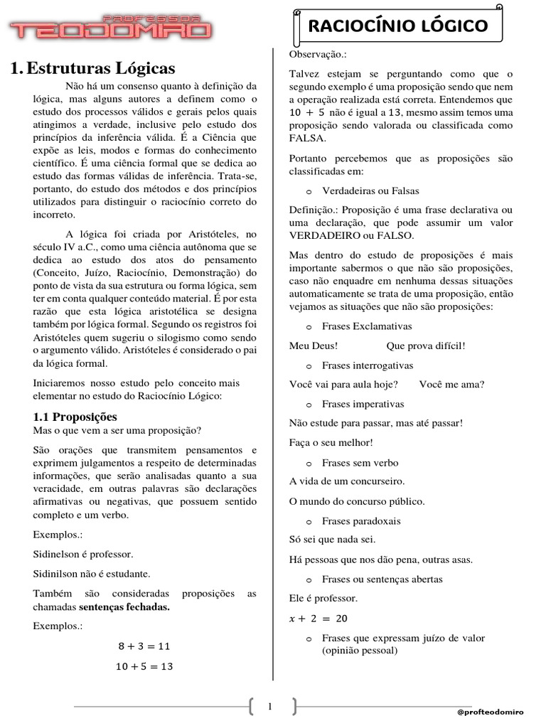 Aula 1 - RLM - PMPE | PDF | Lógica | Lógica matemática