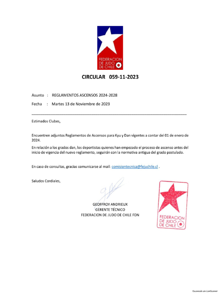 Circular 059-11-2023 Reglamentos Ascensos Kyu - Dan 2024-2028 | PDF