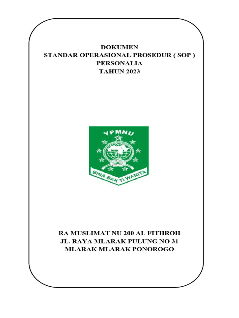 SOP Personalia | PDF