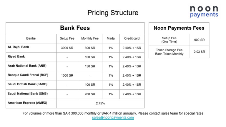 Noon Payments August 2023 Presentation Pricing Structure | PDF
