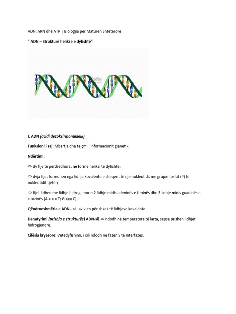Gjenetike, Trashegimi, Adn Arn | PDF