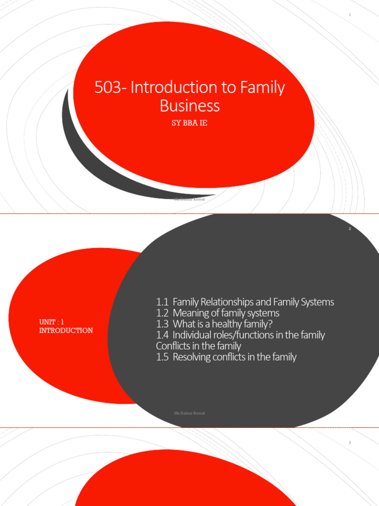 Unit 1 Introduction To Family Business | PDF | Family | Sibling