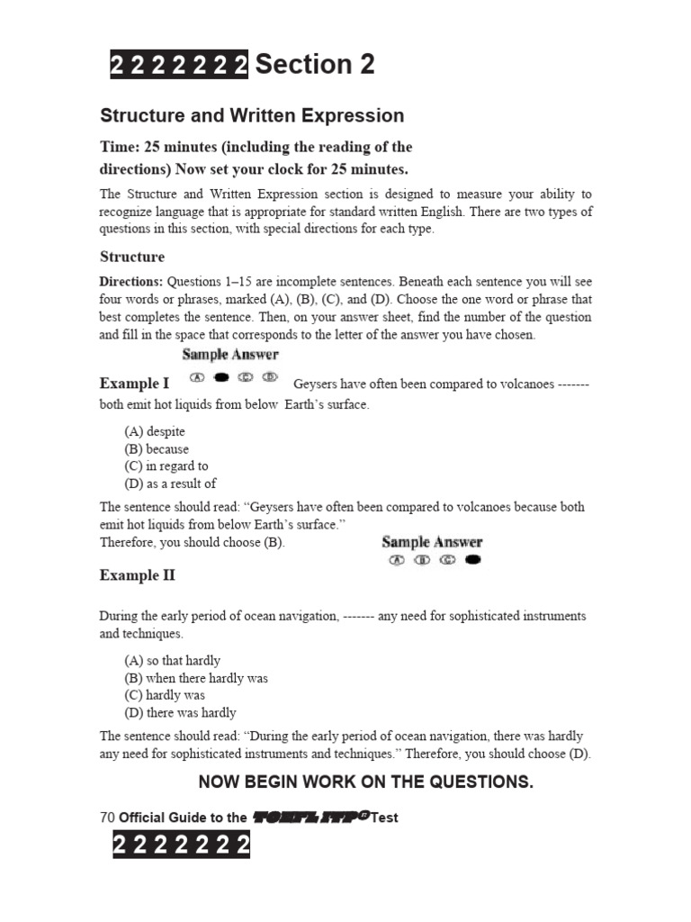 TOEFL - Section 2 - Structure & Written Expression1 | PDF | Density | Phrase
