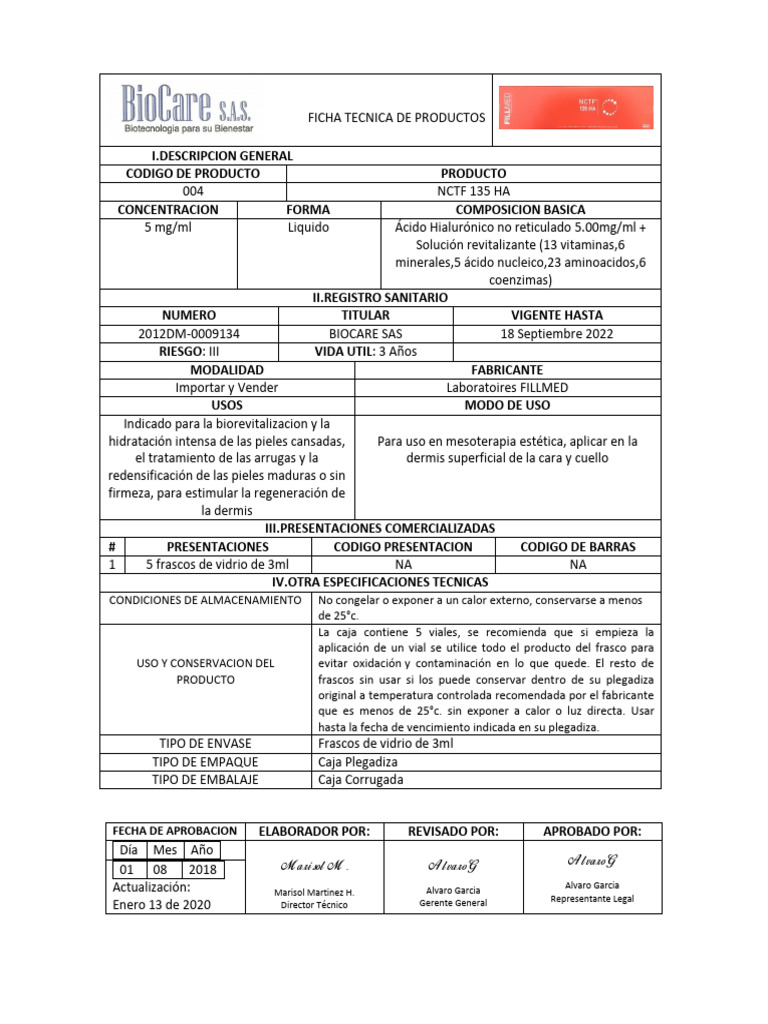 Ficha Tecnica NCTF | PDF | Conservación de los alimentos | Química