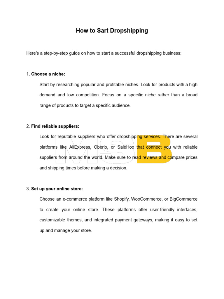 How To Start Dropshipping | PDF | Online Shopping | Marketing