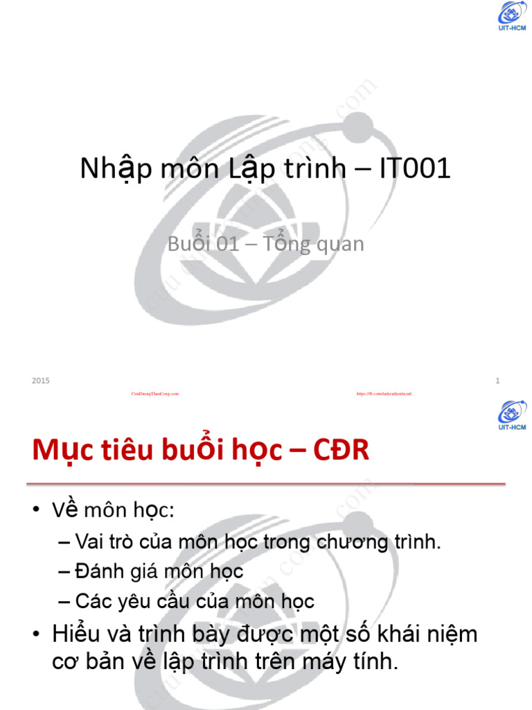 Nhap Mon Lap Trinh Buoi01 Tong Quan (Cuuduongthancong - Com) | PDF