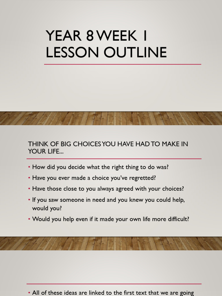 Year 8 Week 1 Lesson Outline | PDF | Communication | Behavioural Sciences