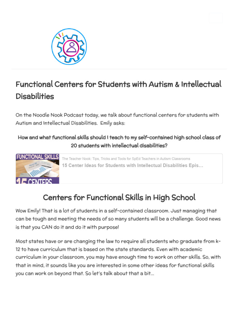 Functional Skills for SpEd Teachers | PDF | Special Education | Classroom