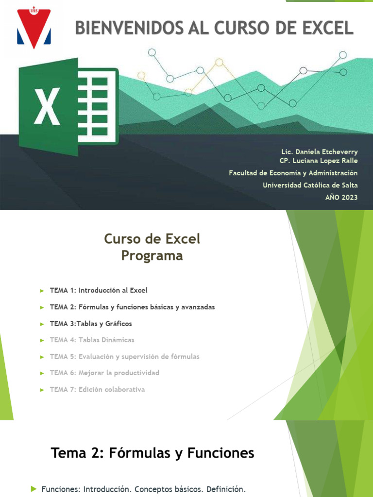 Clase 2 Excel 2023 | PDF | Hoja de cálculo | Microsoft Excel