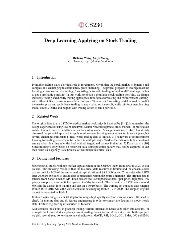 Deep Learning Applying On Stock Trading | PDF | Machine Learning ...
