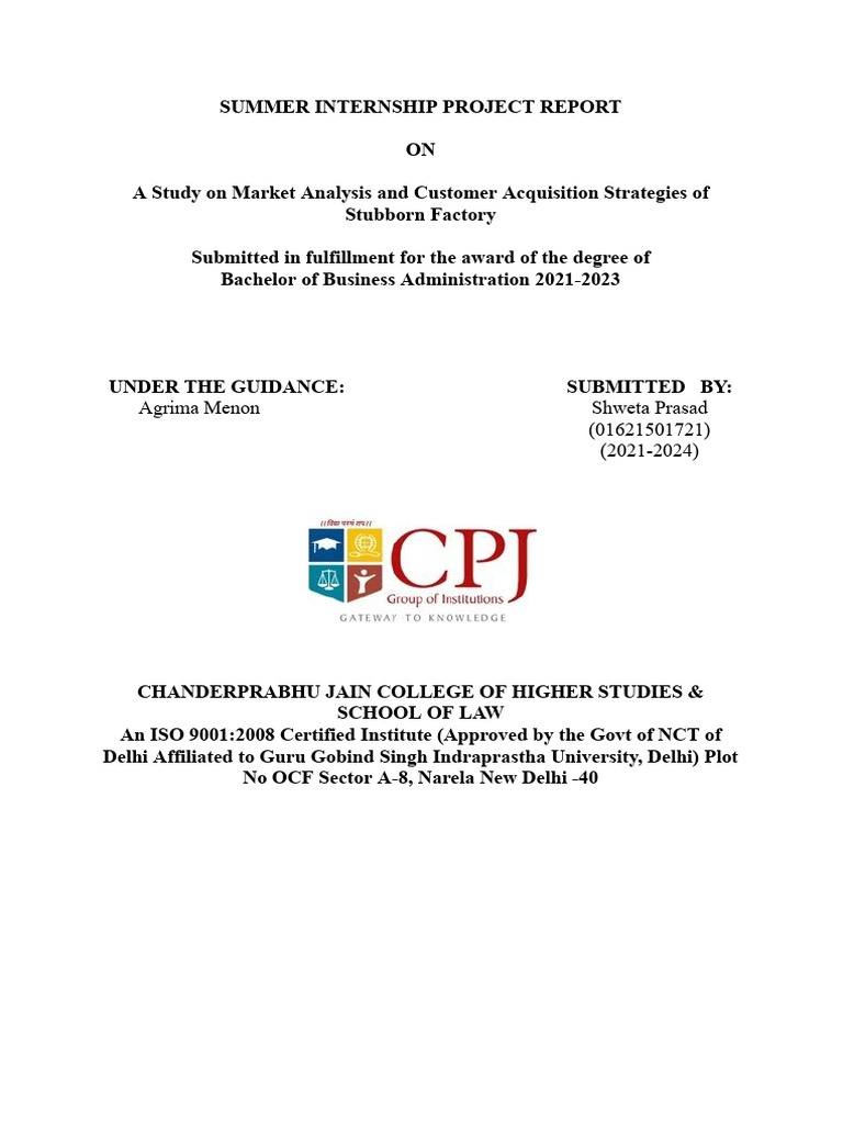 Internship Project BBA | PDF | Social Media Marketing | Marketing