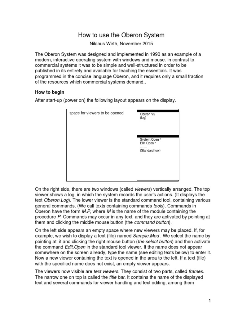 Using Oberon | PDF | Cursor (User Interface) | Software