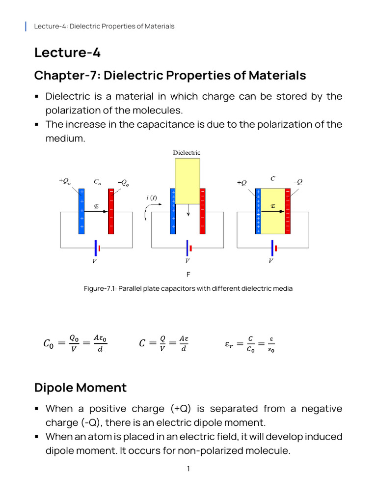 Dielectric Properties of Materials | PDF | Dielectric | Chemical Polarity Dielectric Properties of Materials | PDF | Dielectric | Chemical Polarity