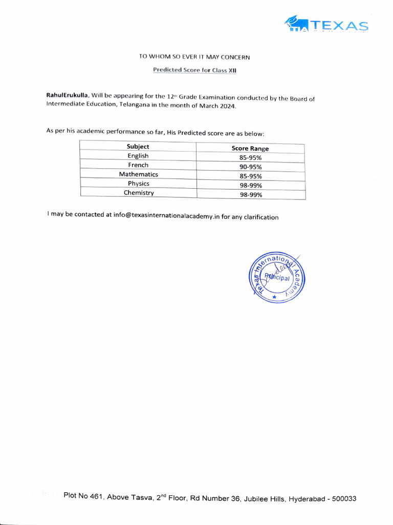 Grade 12 Predicted Scores | PDF