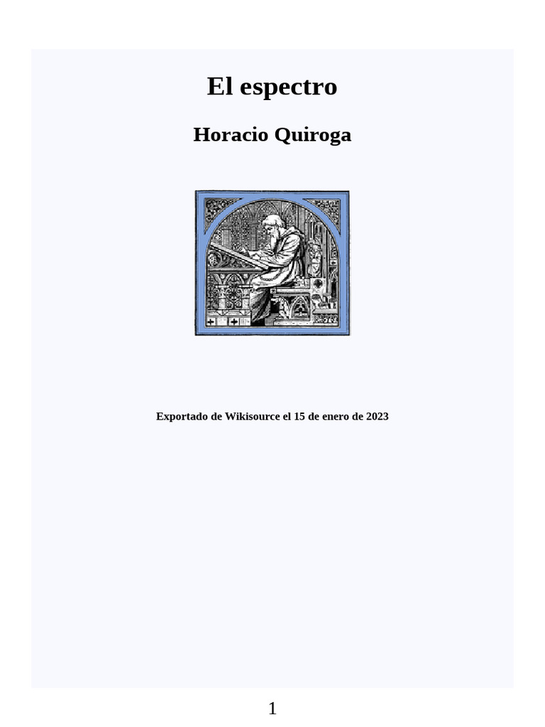 El Espectro (Quiroga) | PDF | Amor