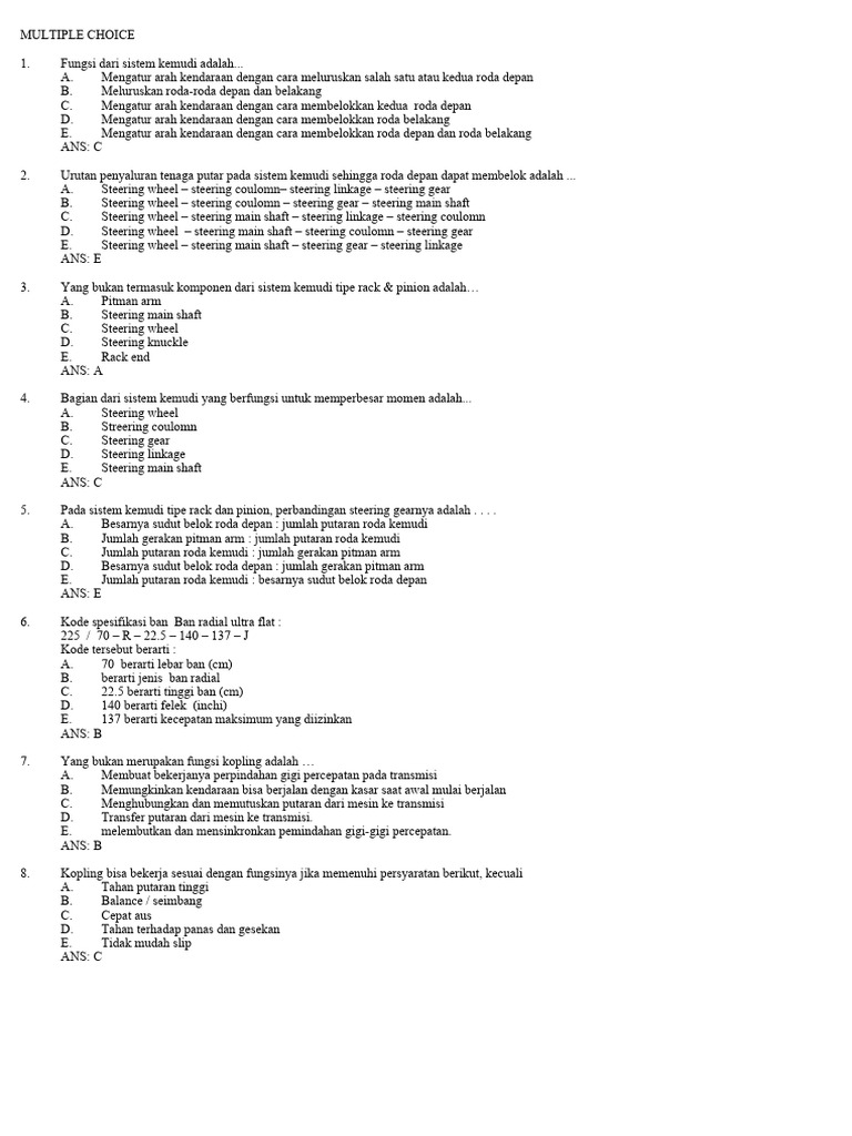 SOAL PSP KELAS XII TKR OKTA Fix | PDF | Metode & Bahan Ajar