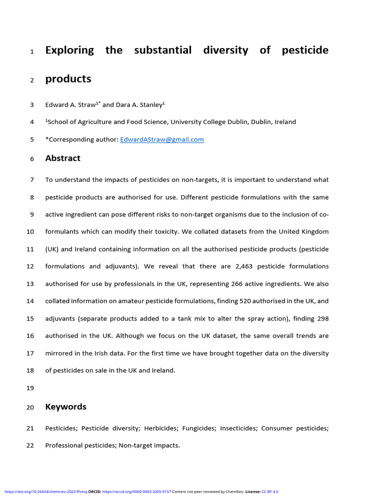 Exploring The Substantial Diversity of Pesticide Products | PDF | Pesticide