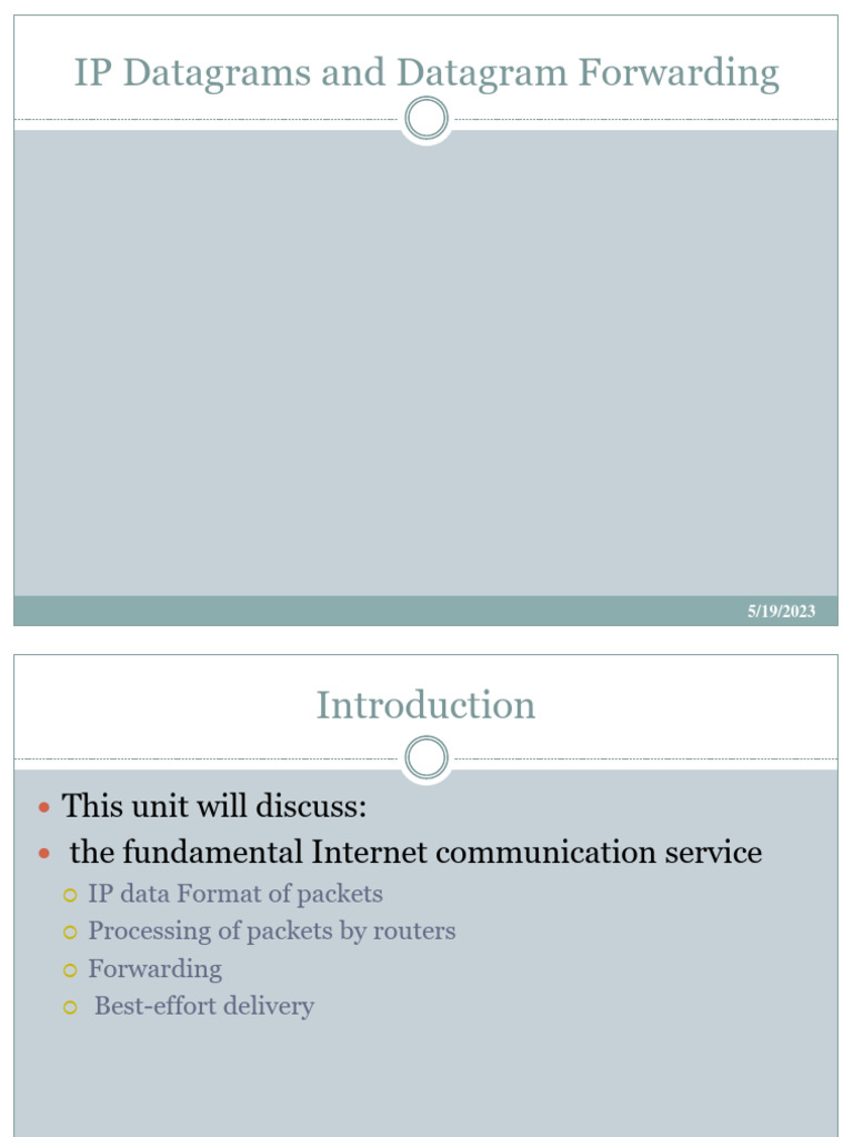 Datagram Forwarding in IP Networks | PDF | Internet Protocols ...