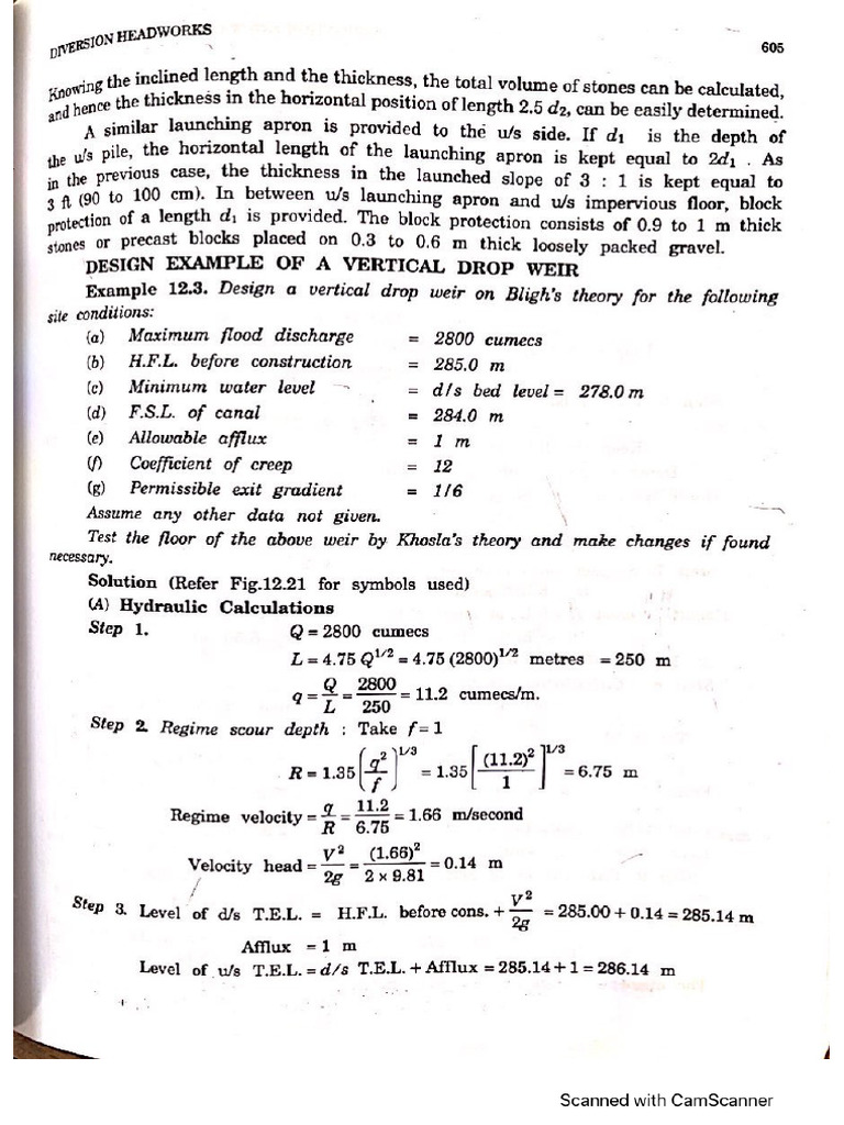 Assignment5 Weir Design Solution | PDF
