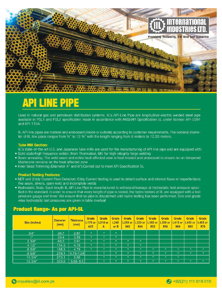 API Line Pipe - Gas and Petroleum Distribution System | PDF