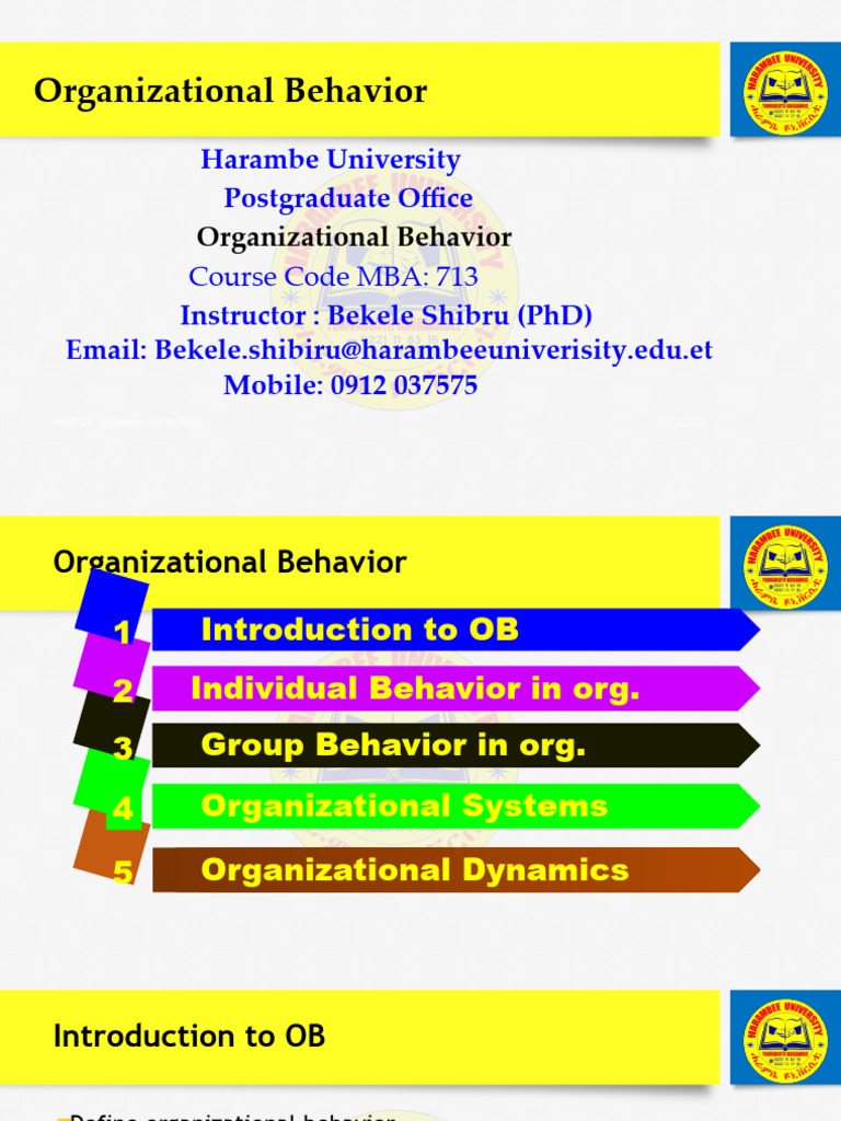 Ob CH 1 | PDF | Organizational Behavior | Psychology