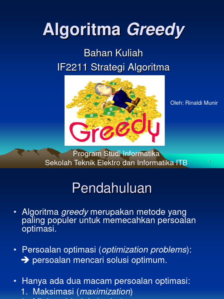Algoritma Greedy (2020) | PDF