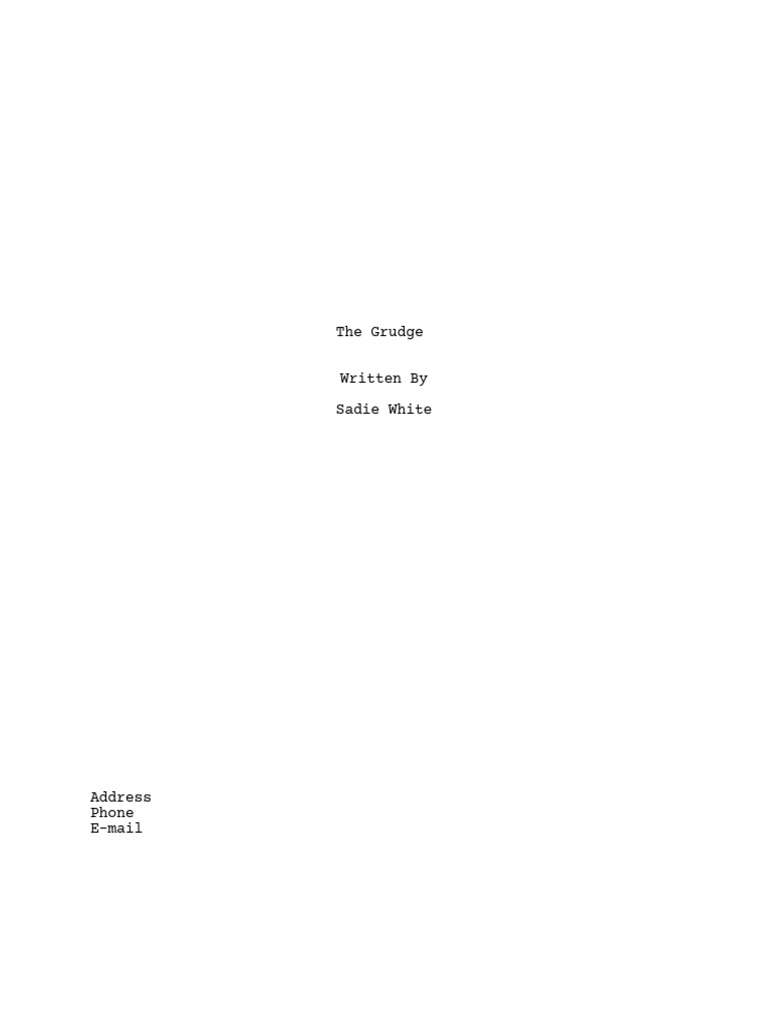 Grudge in Room 107: A Play Script | PDF