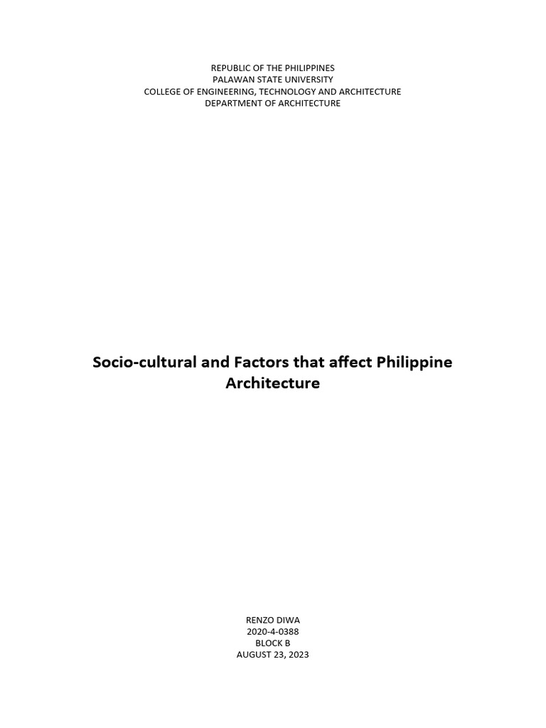 AD7 Socio-Cultural and Factors That Affect Philippine Architecture ...