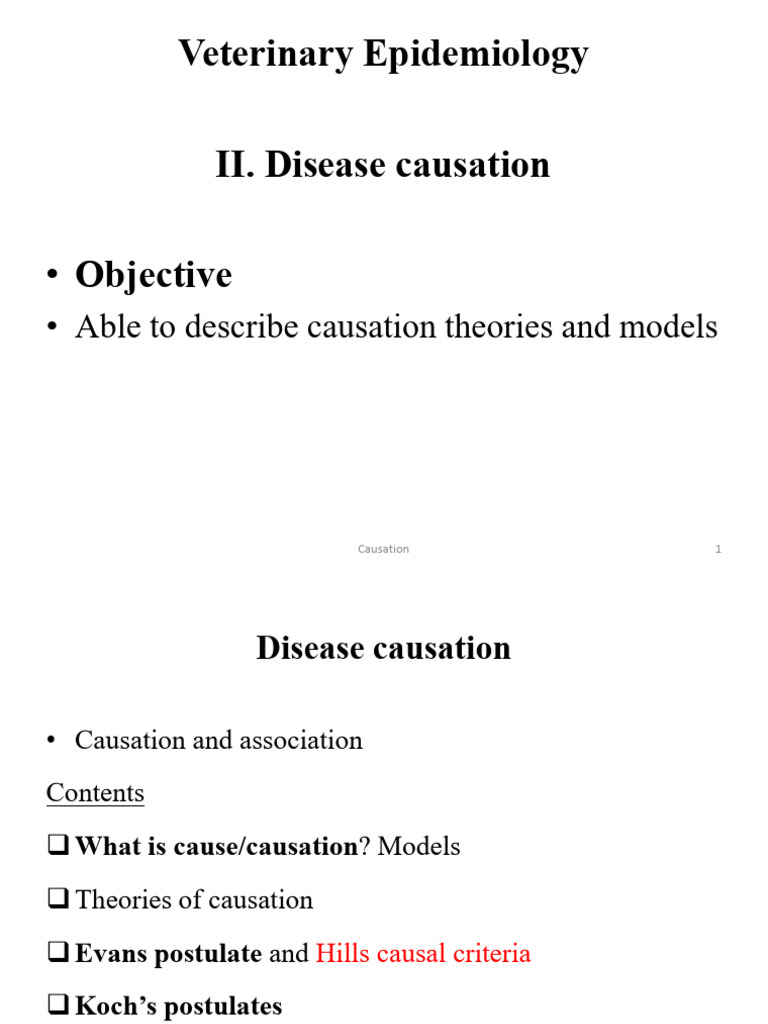 Disease Causation 2 | PDF | Causality | Epidemiology