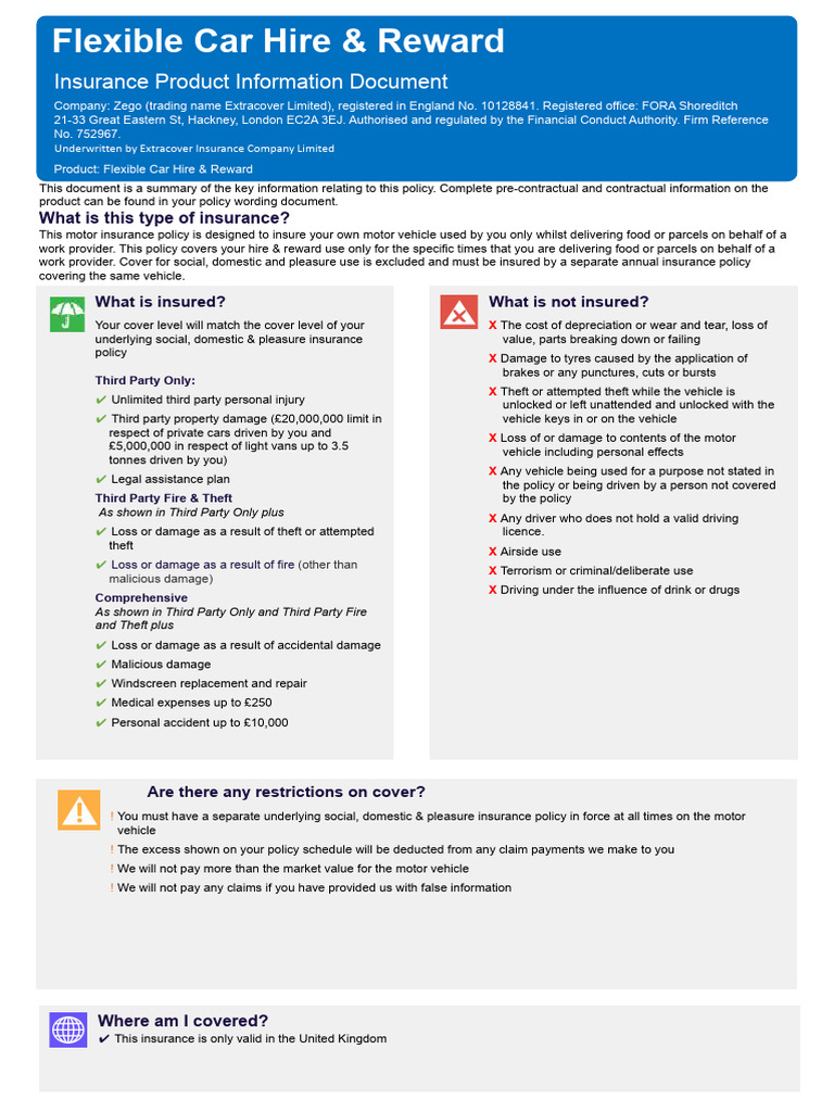 IPID | PDF | Insurance | Vehicle Insurance