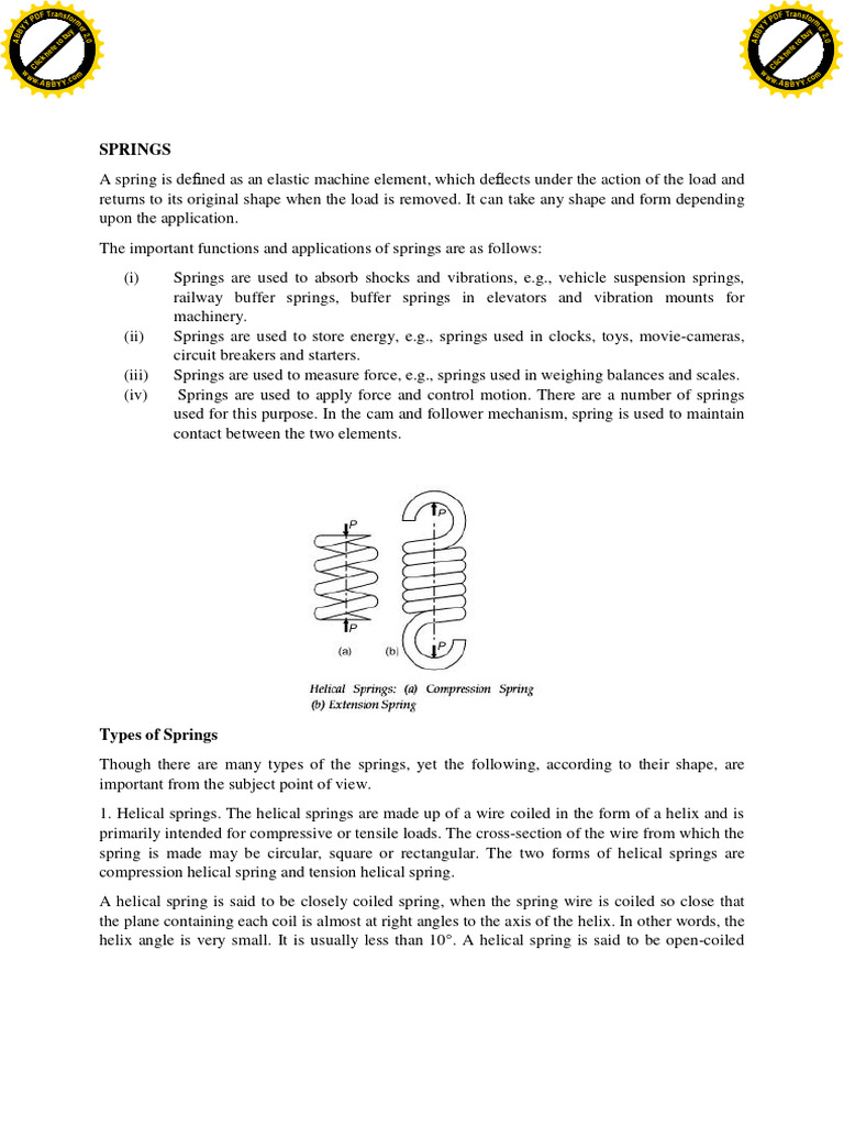 Helical Spring | PDF | Steel | Wire