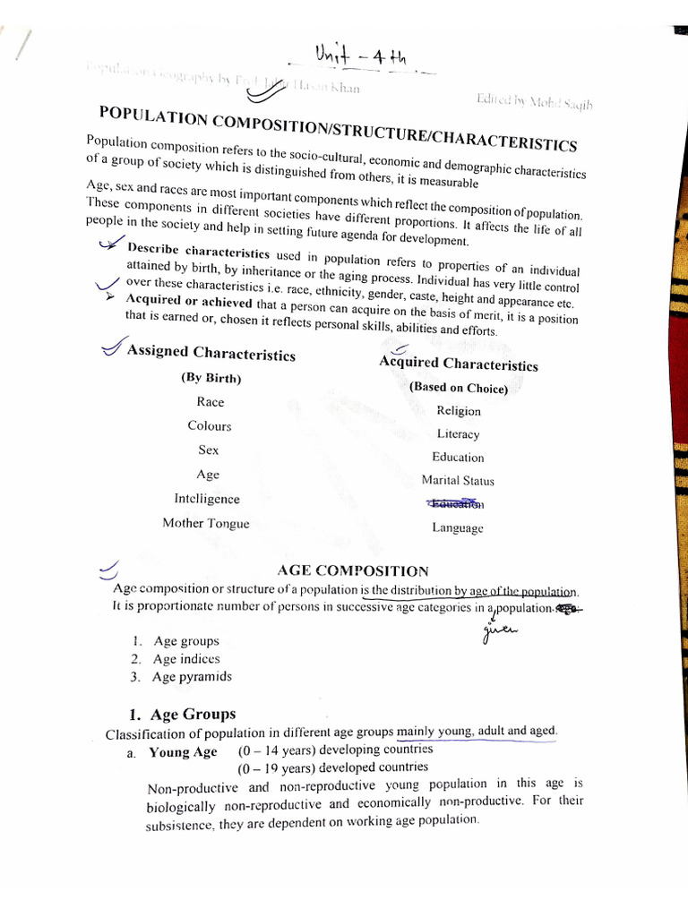 Population Geography Notes | PDF
