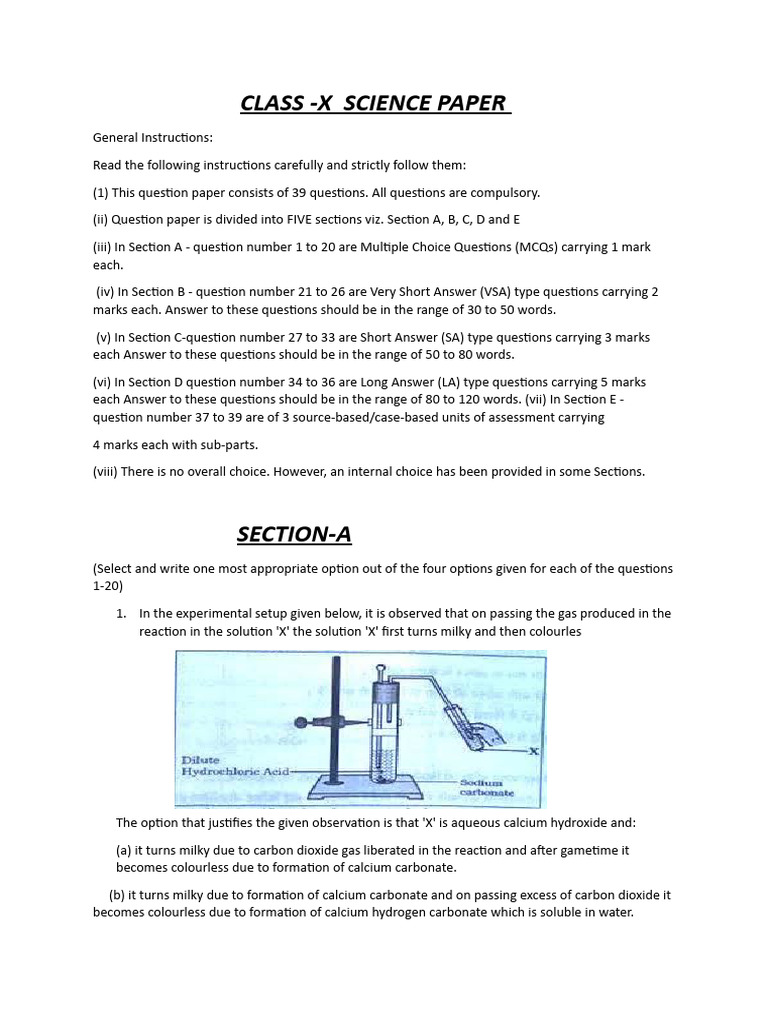 Class 10th Paper | PDF | Blood | Oxide