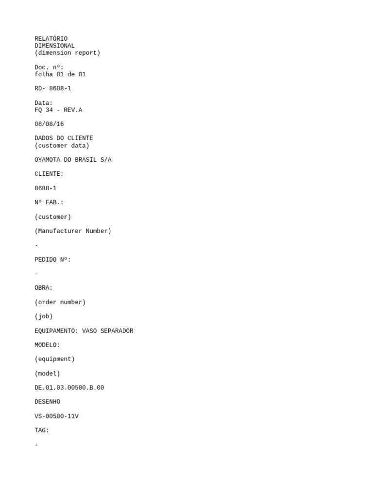 3 5 Relatorio Dimensional | PDF