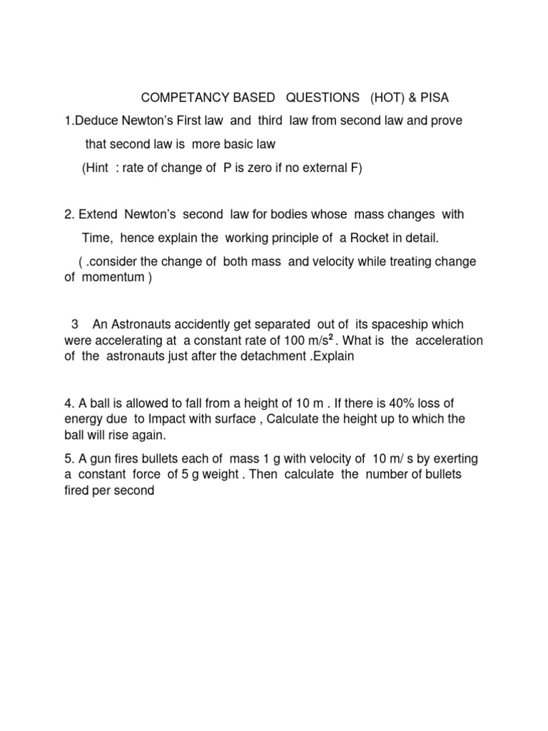 Competency Based Type | PDF | Weight | Newton's Laws Of Motion