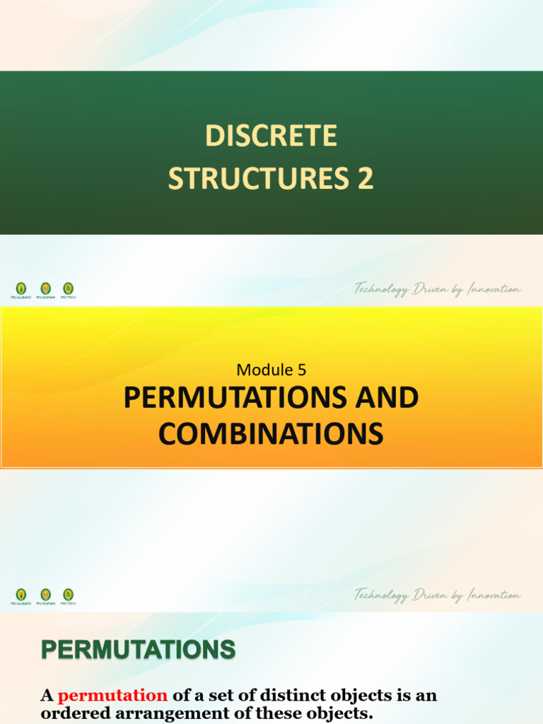 M5-Permutations and Combinations | PDF | Set (Mathematics) | Mathematics